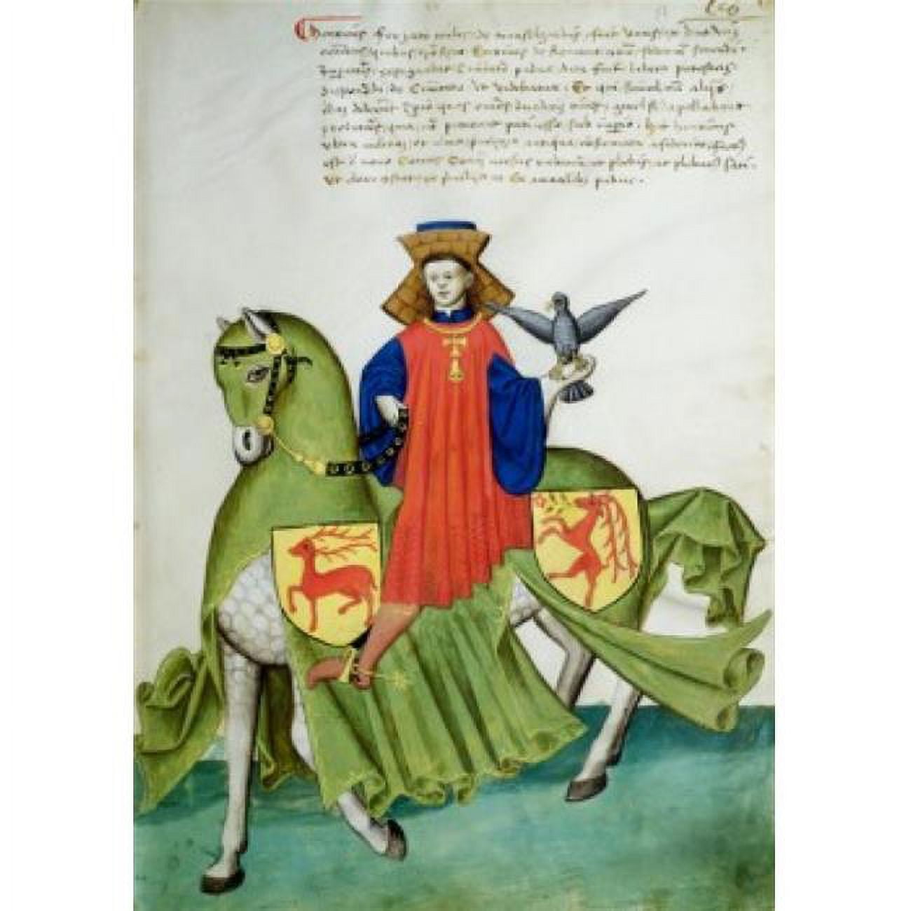 Red Knight & Green Horse-Capodilista Codex Manuscript Illumination ...