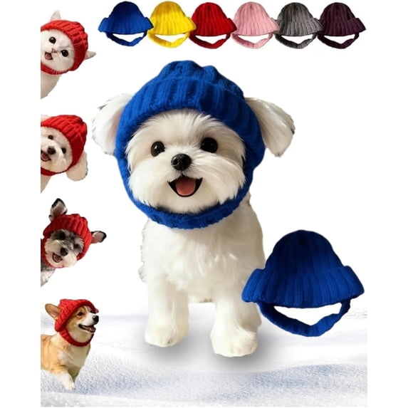 Red Knit Dog Beanie with Ear Flaps, Red Knit Dog Beanie with Ear Flaps ...