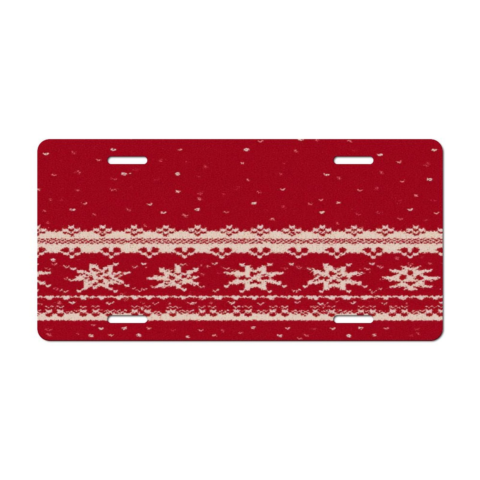 Red Knit Snowflake Pattern Car Decorative Front License Plate,Vanity ...