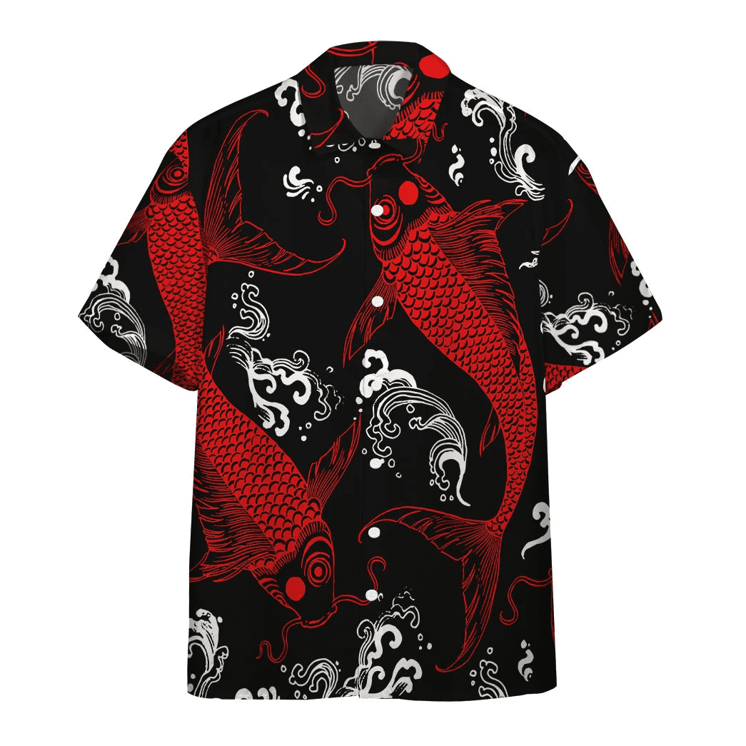 Red Koi Fish Hawaiian Shirt - Walmart.com