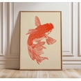 Red Koi Fish Japanese Minimalist Elegant Goldfish Zen Line Drawing ...