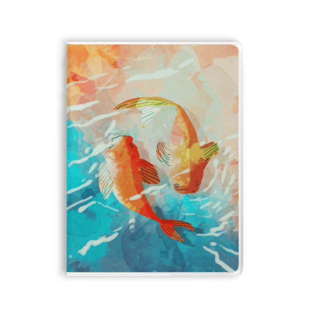 Red Koi Fishes Watercolor Japan Style Notebook Gum Cover Diary Soft ...