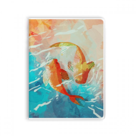 Red Koi Fishes Watercolor Japan Style Notebook Gum Cover Diary Soft ...