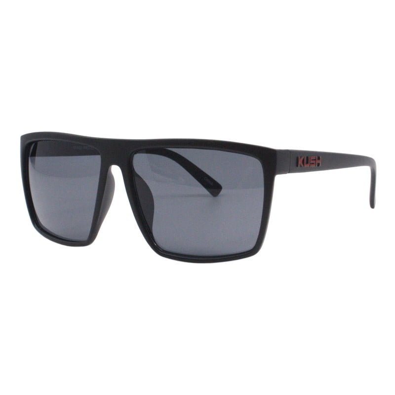 Red Kush Men's Sunglasses Matte Black Classic Square Frame UV400 ...
