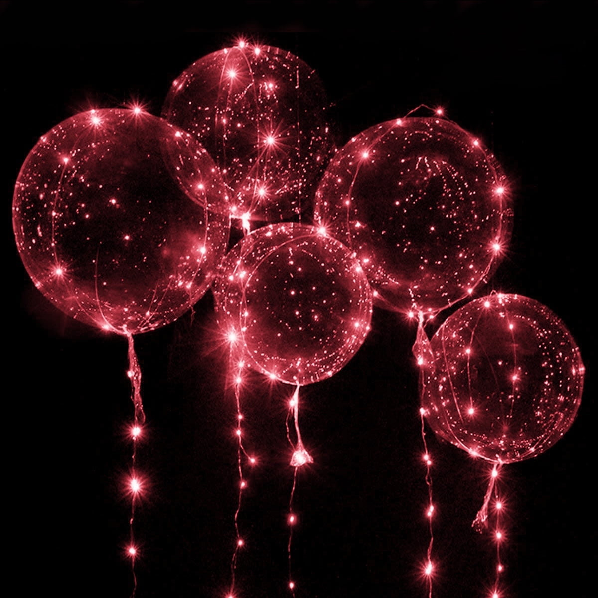 Red LED Bobo Balloons 20 inch 12 Packs for Valentines Day Wedding ...