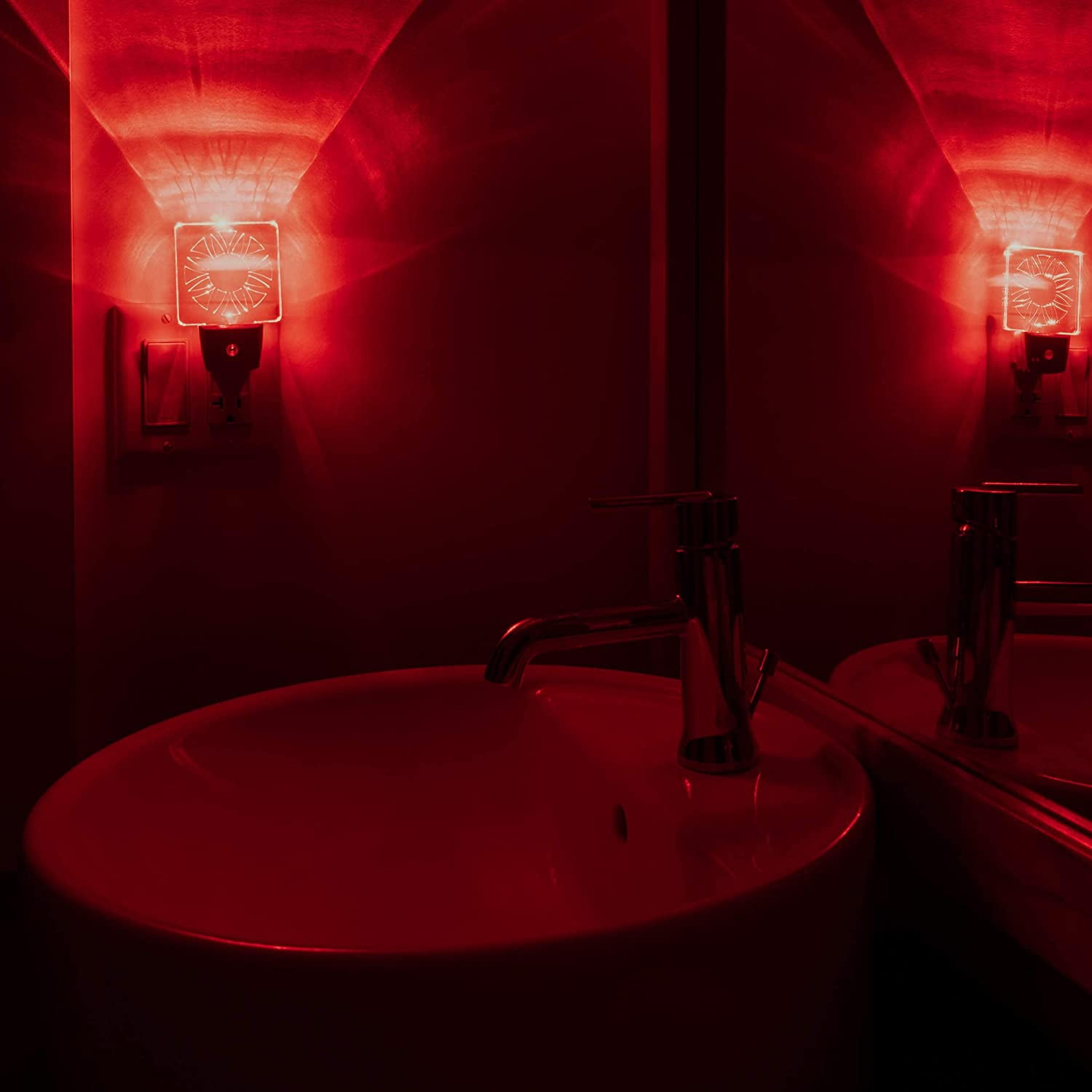 Red LED Dim Night Light for Bedrooms & Bathrooms [2 Pack] - BioRhythm ...