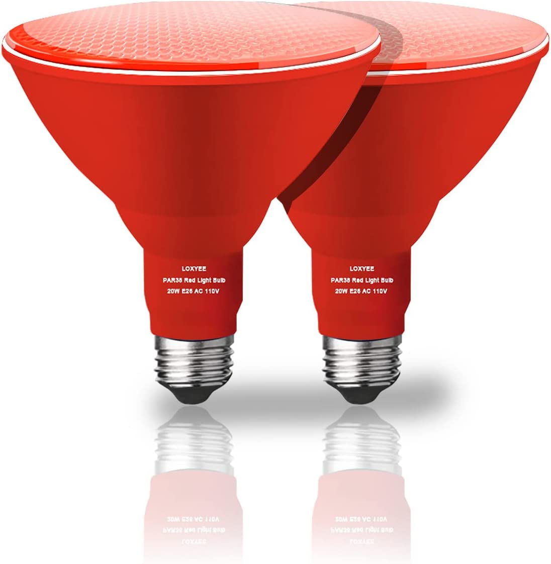 Red LED Flood Light Bulbs, 20W, Outdoor Party Decoration Lighting (2 ...