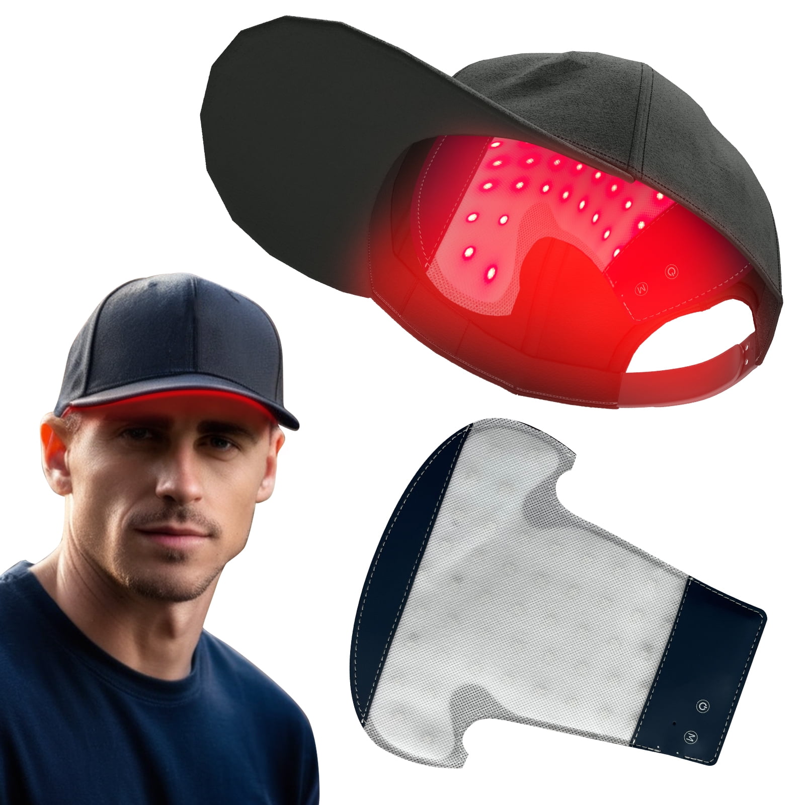 Red LED Hair Therapy Wrap Device, Lightweight, Adjustable Timer ...