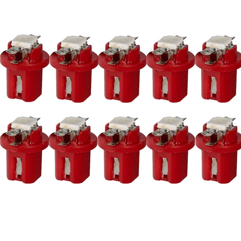 Red LED Instrument Panel Light Bulbs B8.5D 5050 SMD - 12V DC, Universal ...