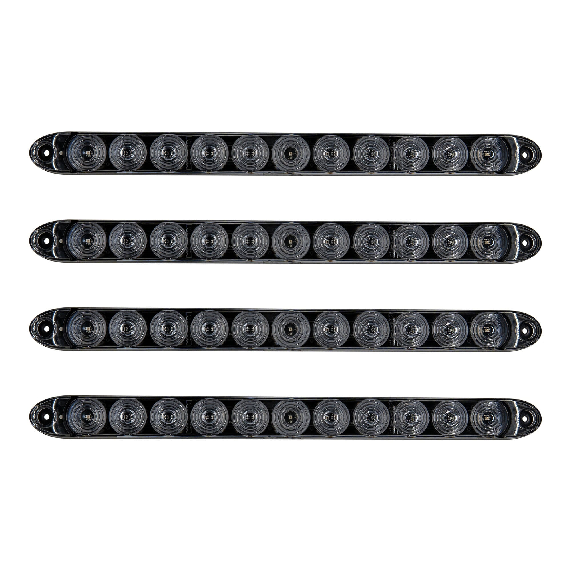 Red LED Low Profile Trailer ID Light Bar - Clear Lens, Bundle (4 ...