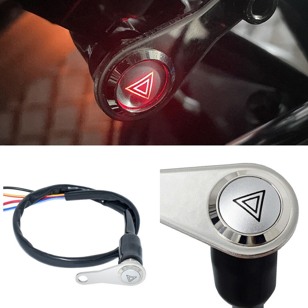 Red LED Motorcycle Switch ON+OFF Handlebar Mount Push Button 12V Work ...
