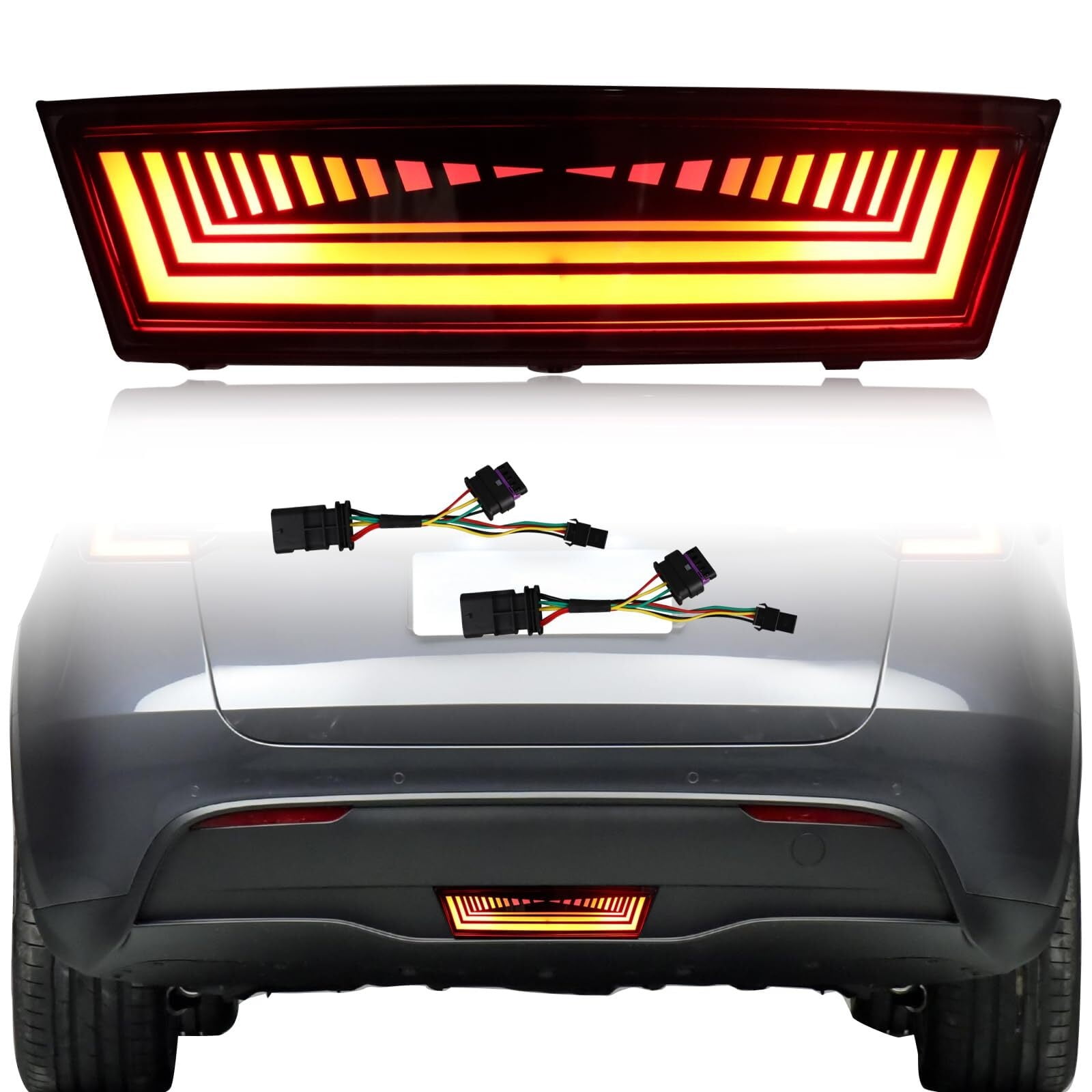 Red LED Rear Bumper Reflectors Fog Brake Tail Light Lamps Turn Signal ...