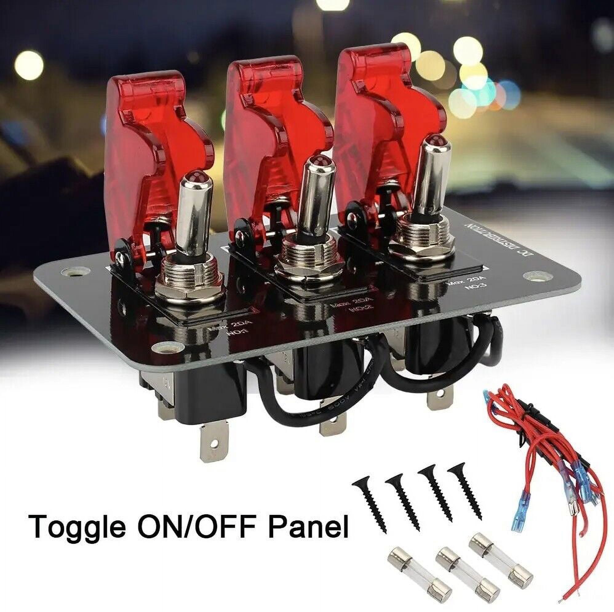 Red LED Rocker Ignition Switch Panel Circuit Breaker for 12-24V Car ...
