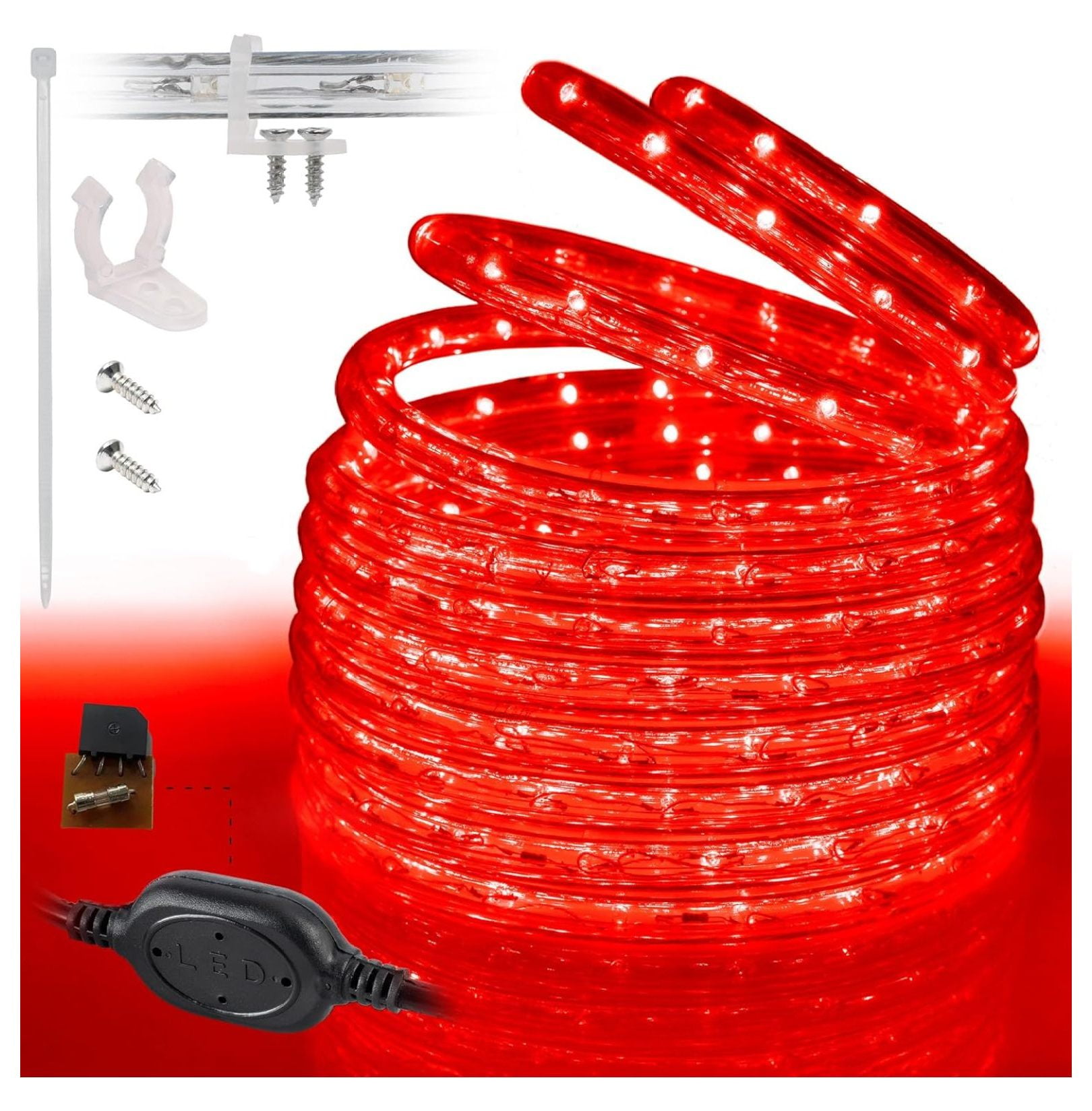 Red LED Rope Lights Connectable Waterproof ETL Certified Indoor Outdoor ...