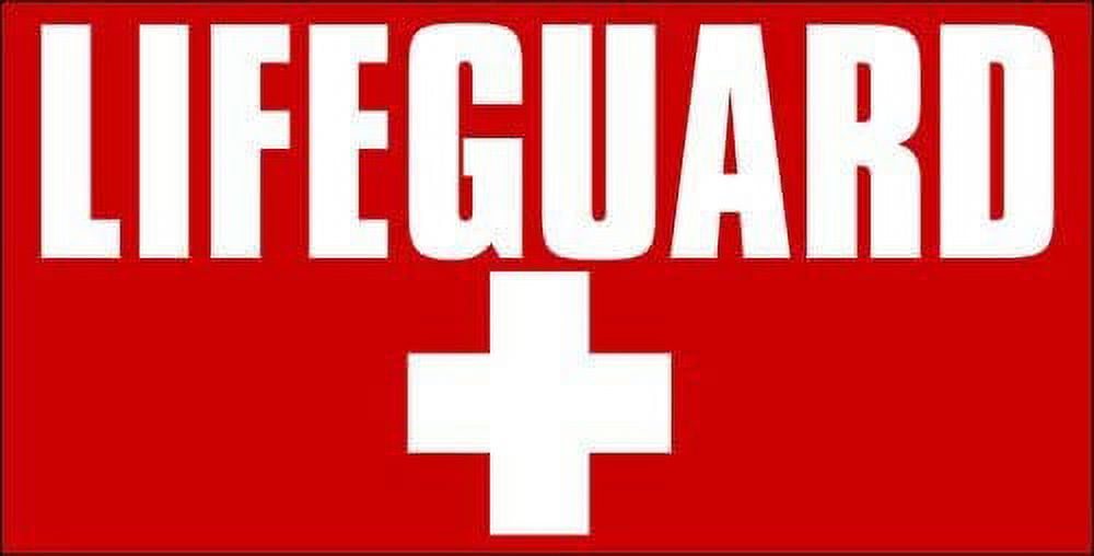 Red LIFEGUARD Bumper 3M Reflective sticker| cross swim beach - Walmart.com
