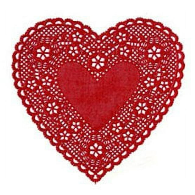 Red Lace Heart 4"Paper Doilies Royal Lace, 24 per pack - Walmart.com