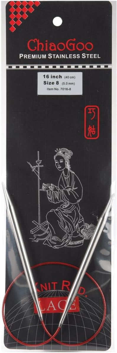 Red Lace Stainless Steel Circular Knitting Needles - Walmart.com