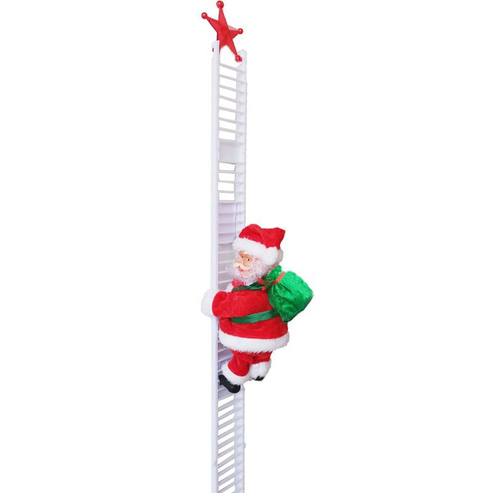 Red Ladder Climbing Rope Electric Music Santa Climbing Ladder Christmas ...