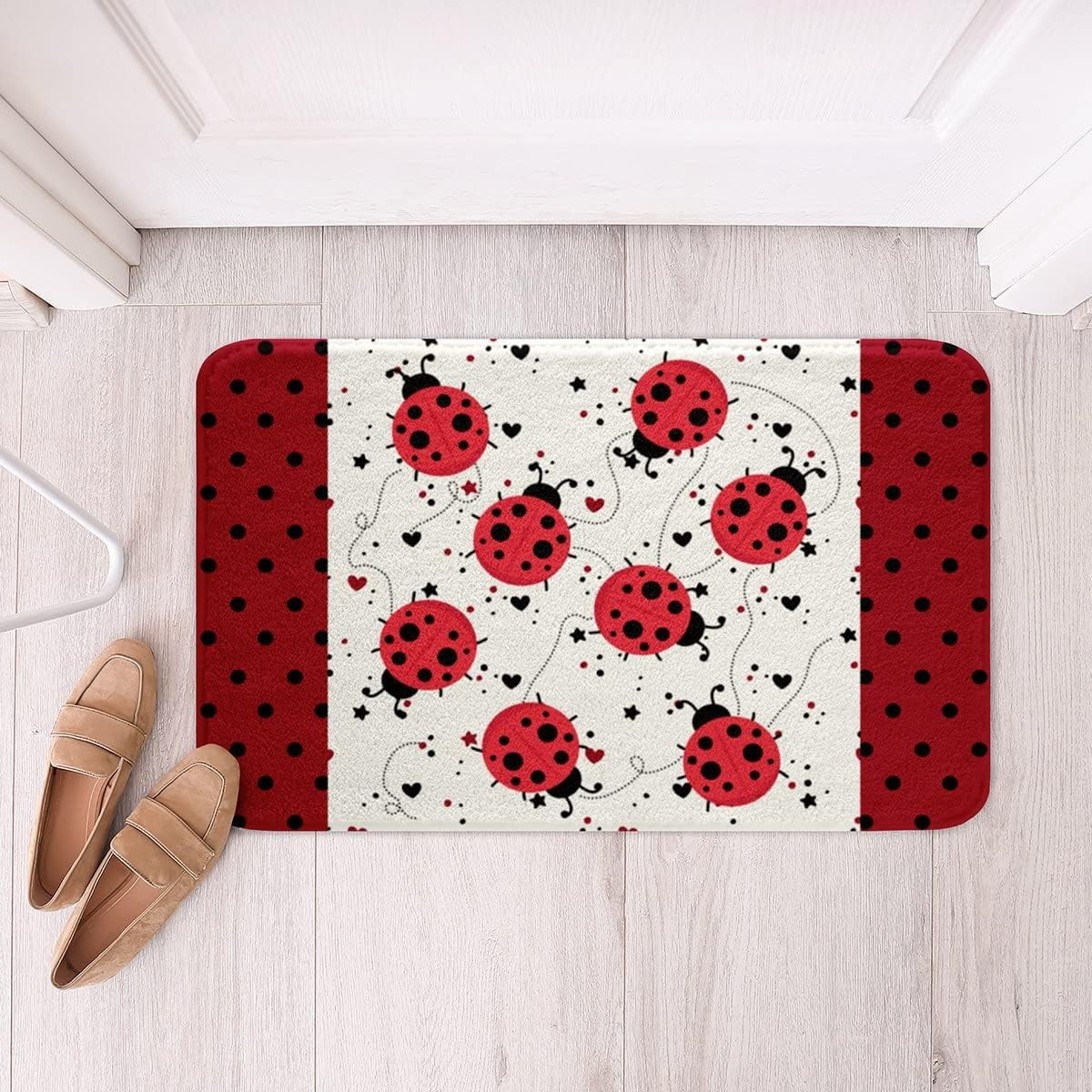 Red Ladybug Bath Rugs 18"x30" Cartoon Ladybugs Rug for Kids Child,Cute ...