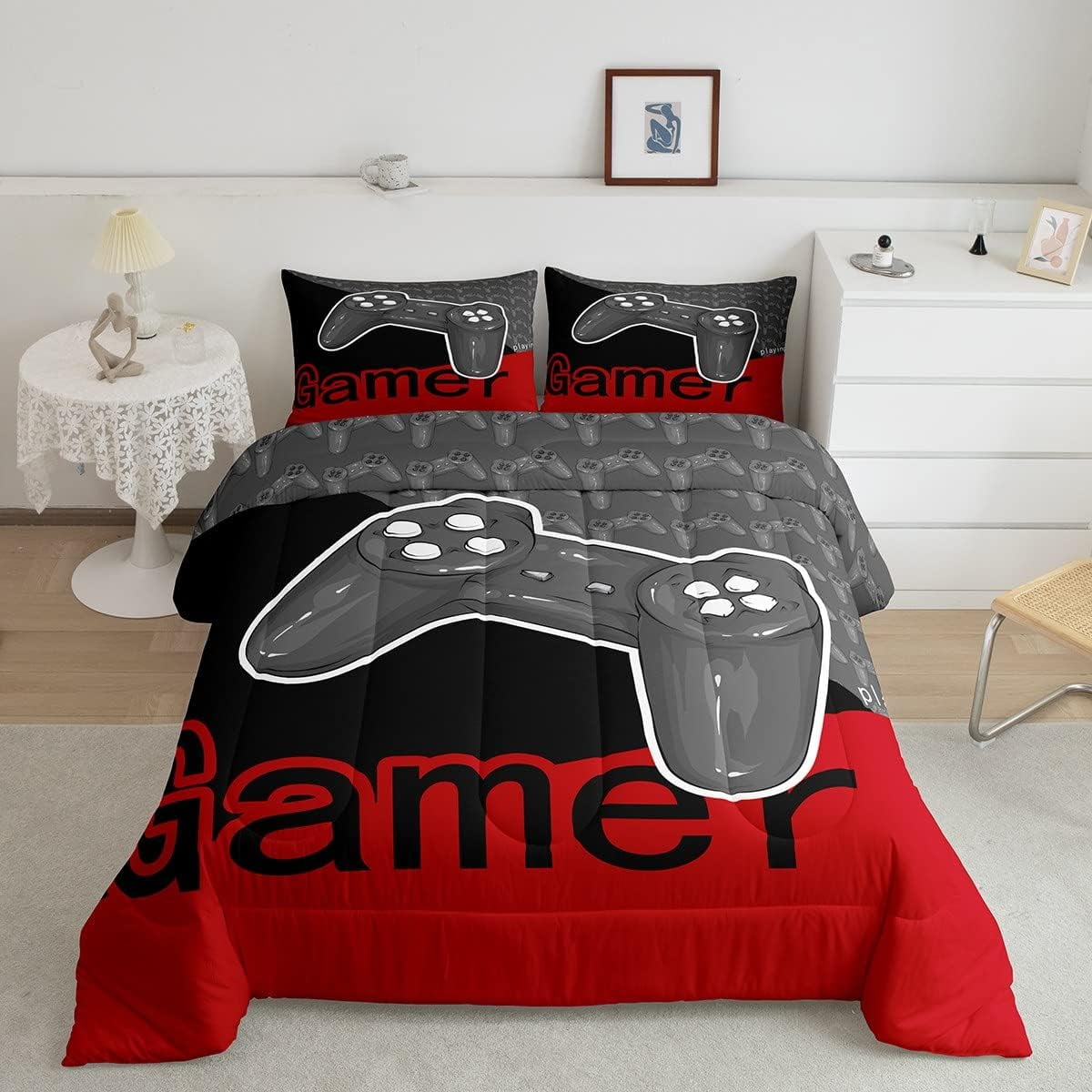 Red Ladybug Comforter Set Twin Size Cartoon Ladybugs Bedding Set for ...