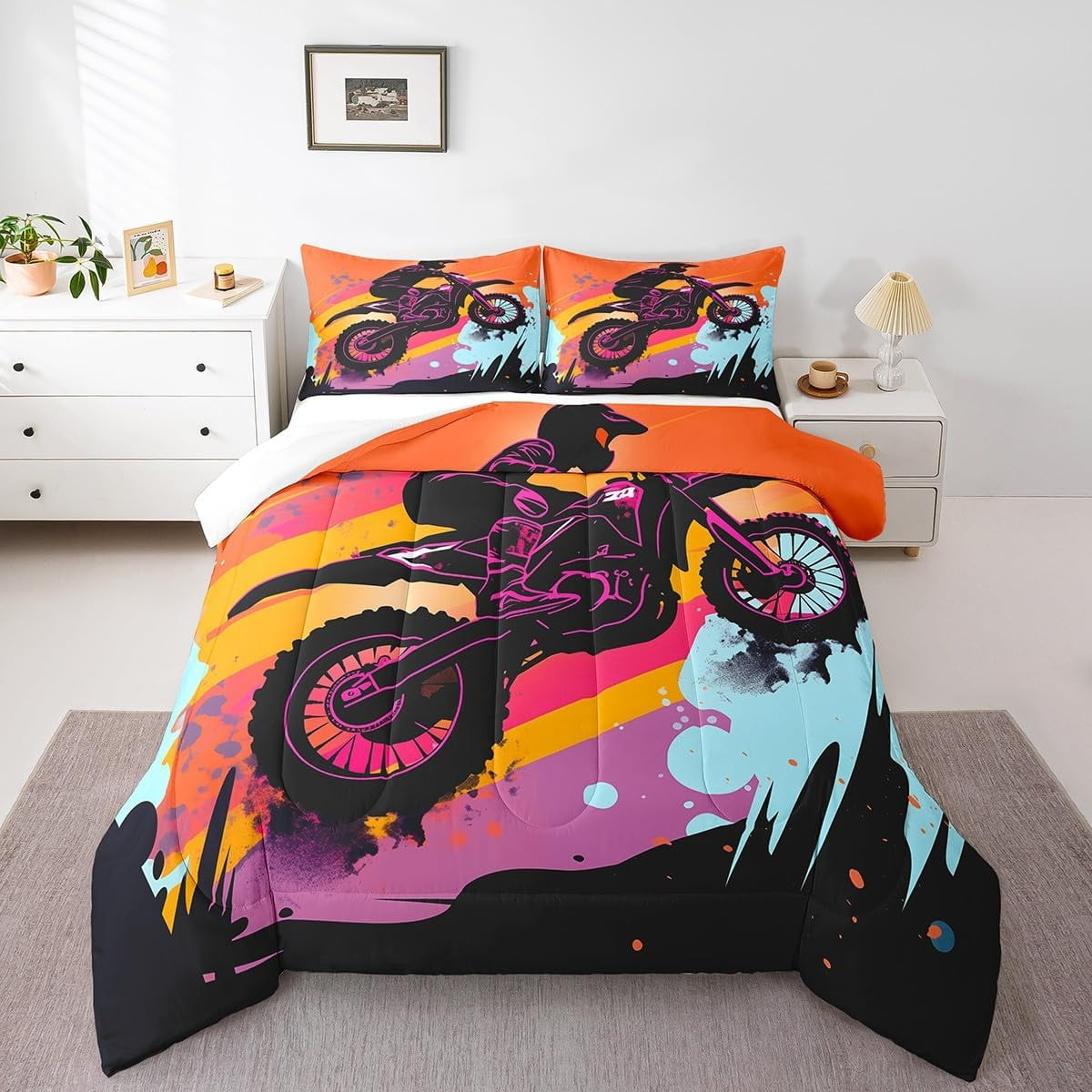 Red Ladybug Comforter Set Twin Size Cartoon Ladybugs Bedding Set for ...