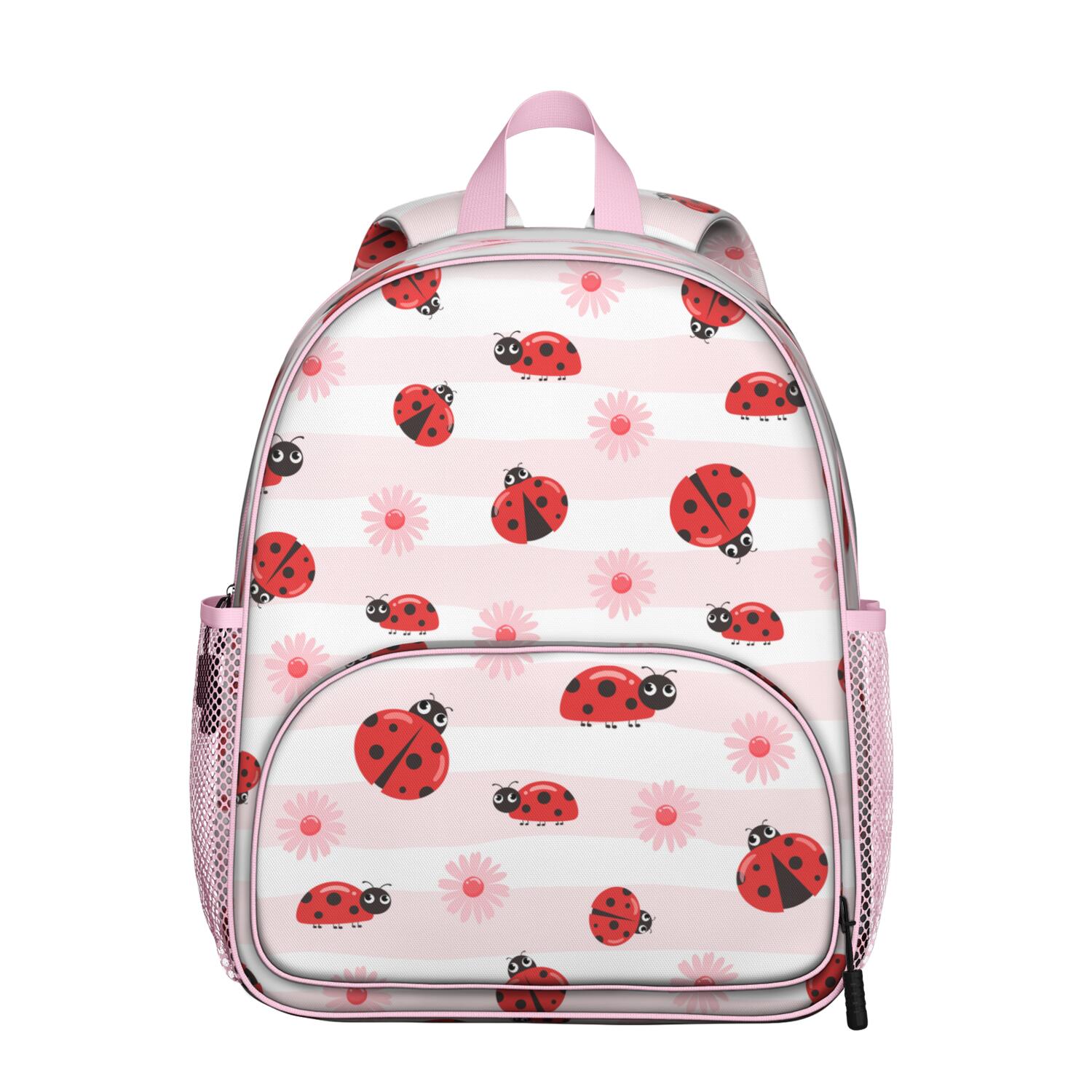 Red Ladybug Student Backpack – Cute Cartoon Ladybird Print With Nature ...
