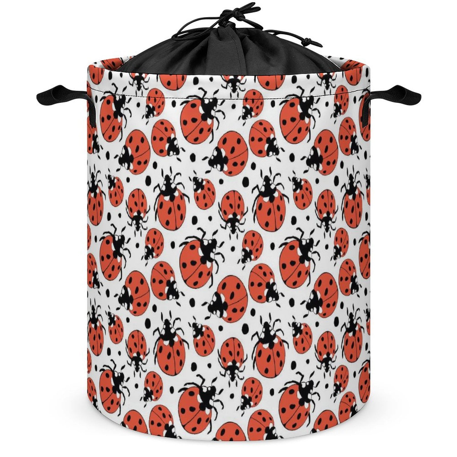 Red Ladybugs Laundry Basket Dirty Clothes Hamper, Waterproof Laundry ...