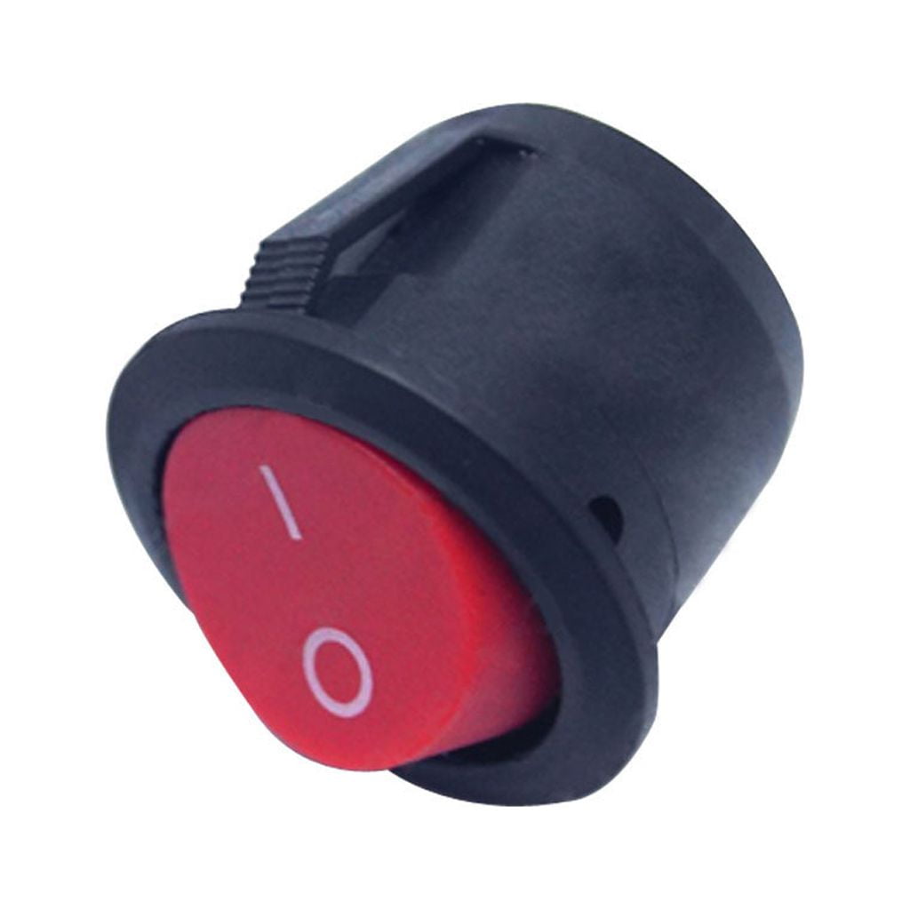 Red Lamp Backlit On/Off 2 Terminal SPST 2 Position I/O Mini Round ...