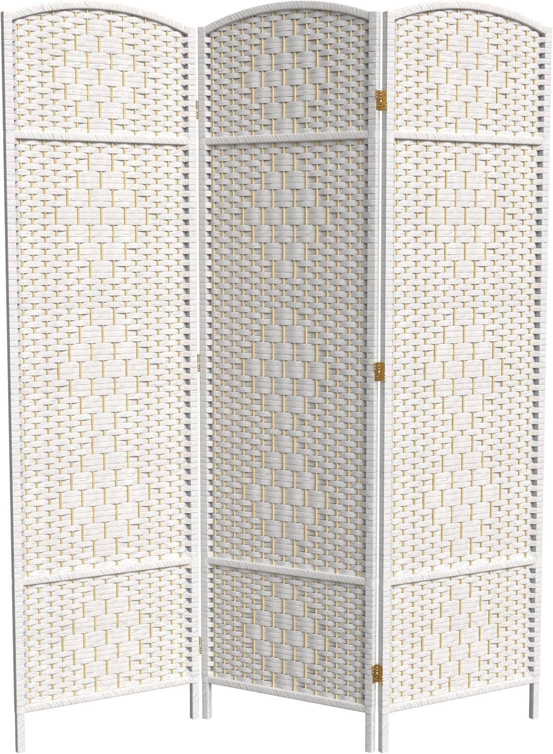 Red Lantern 6 ft. Tall Diamond Weave Fiber White-3 Panel Room Divider ...