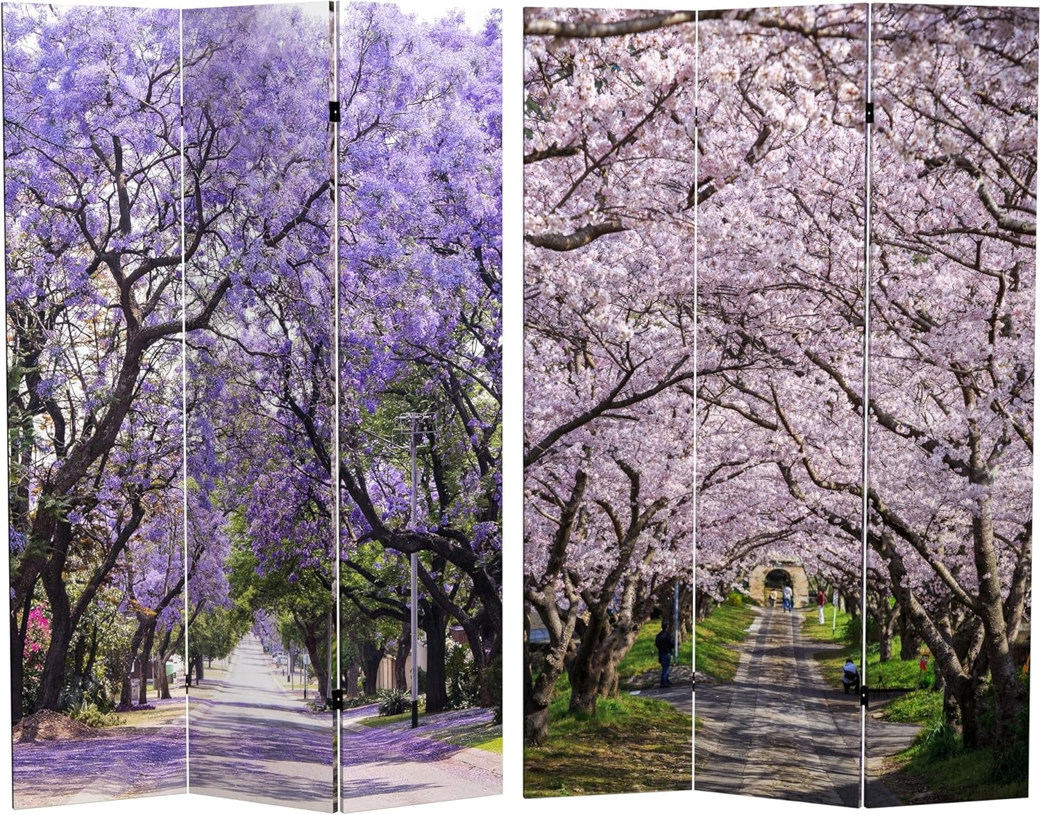 Red Lantern 6 ft. Tall Double Sided Forest Path Canvas Room Divider ...