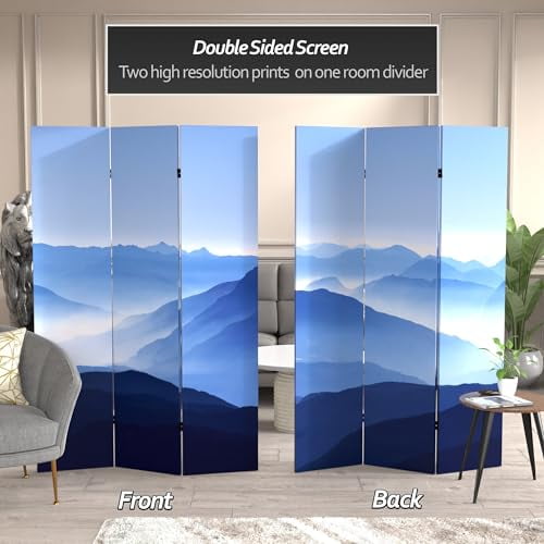 Red Lantern 6 ft. Tall Double Sided Misty Mountain Canvas Room Divider ...