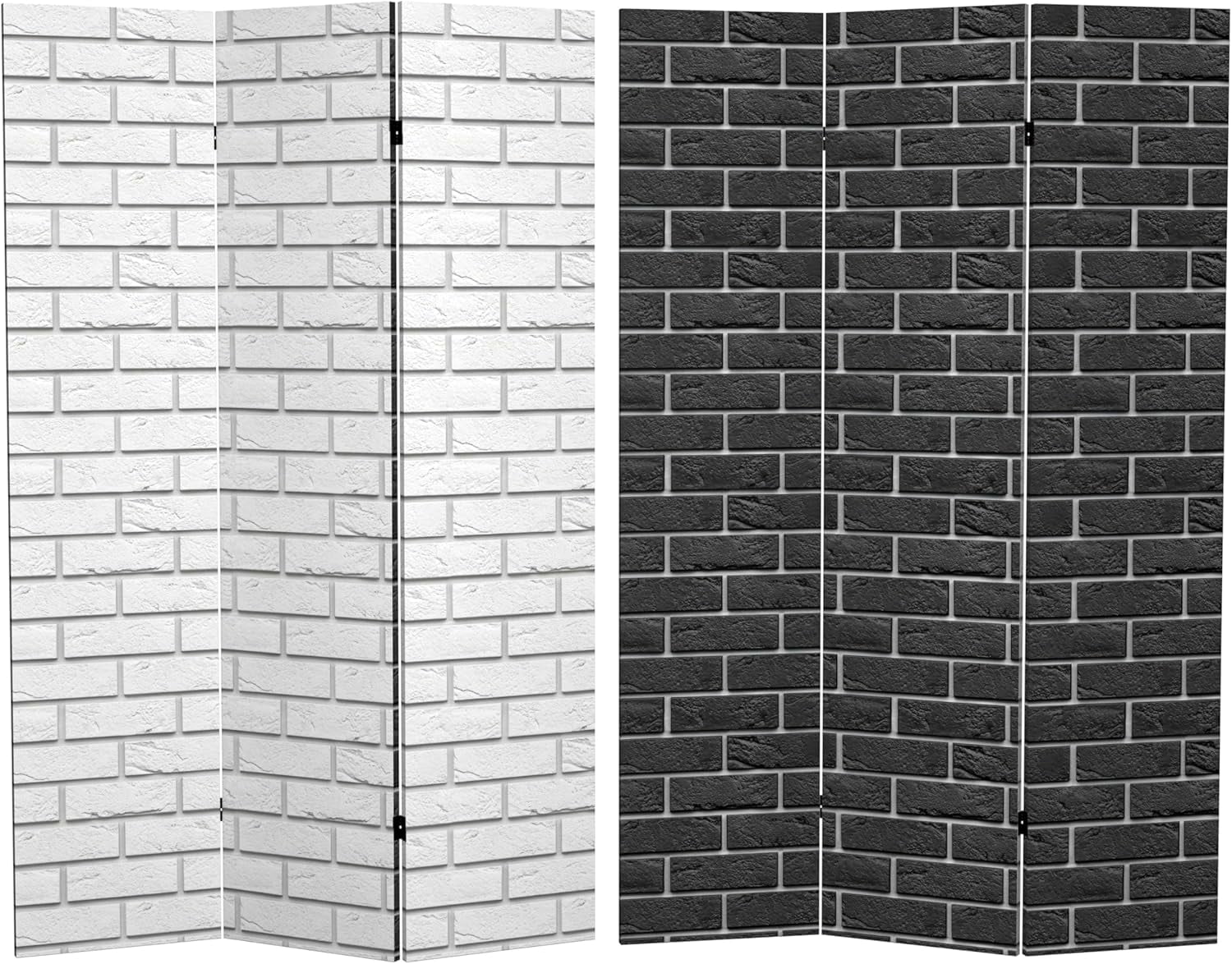 Red Lantern 6 ft. Tall Double Sided Stone Wall Canvas Room Divider 3 ...