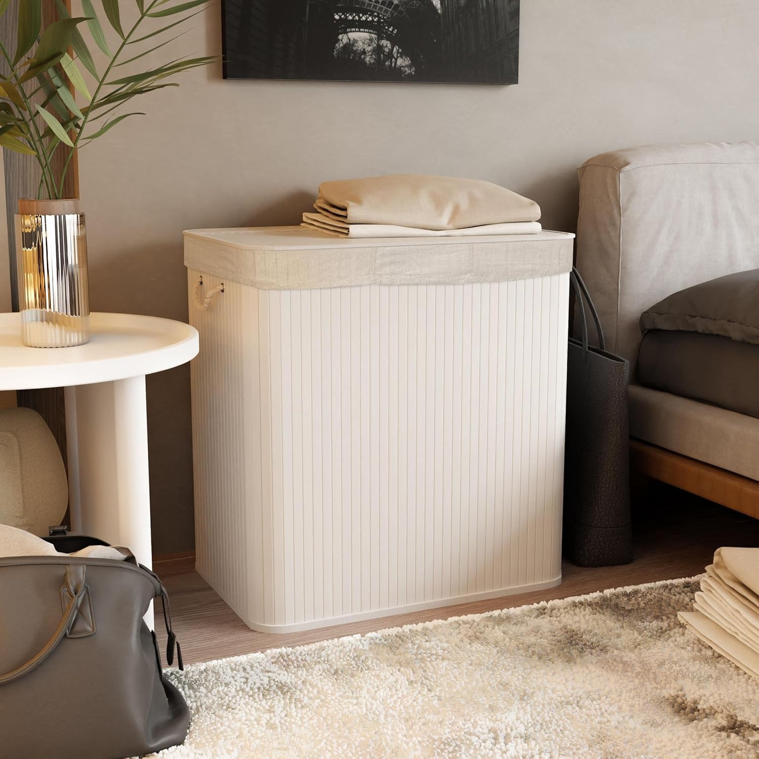 Red Lantern Sentaku Bamboo Laundry Hamper - White - Walmart.com
