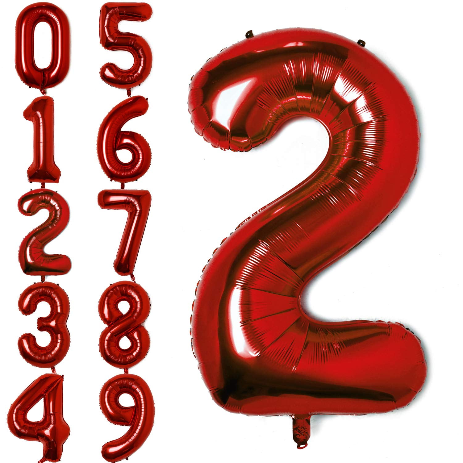 Red Large 40 Inch Numbers Birthday Party Wedding Decorations Helium Foil Mylar Big Number ...