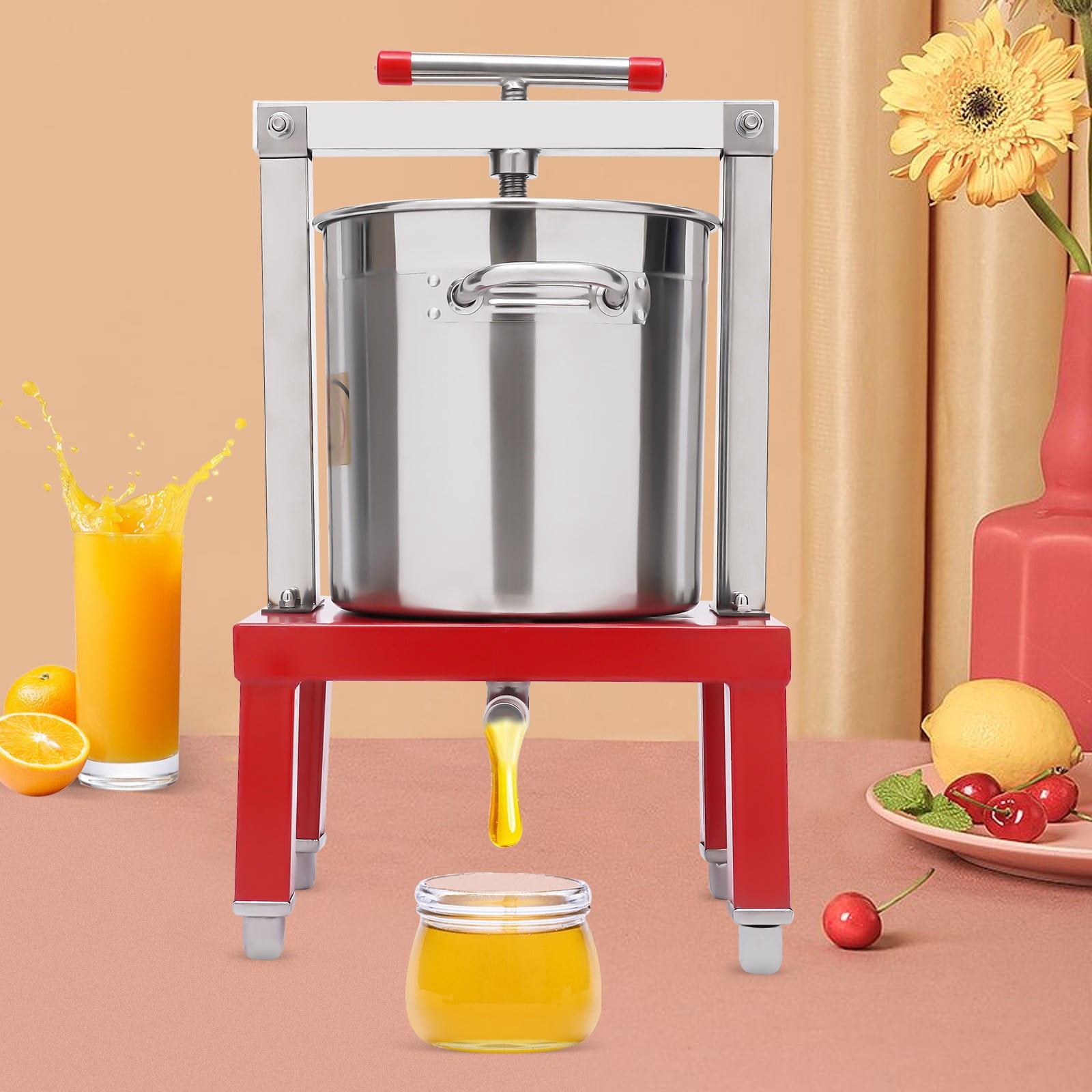 Red Large Capacity DIY Large Fruit Honey Presser Beeswax Extractor ...