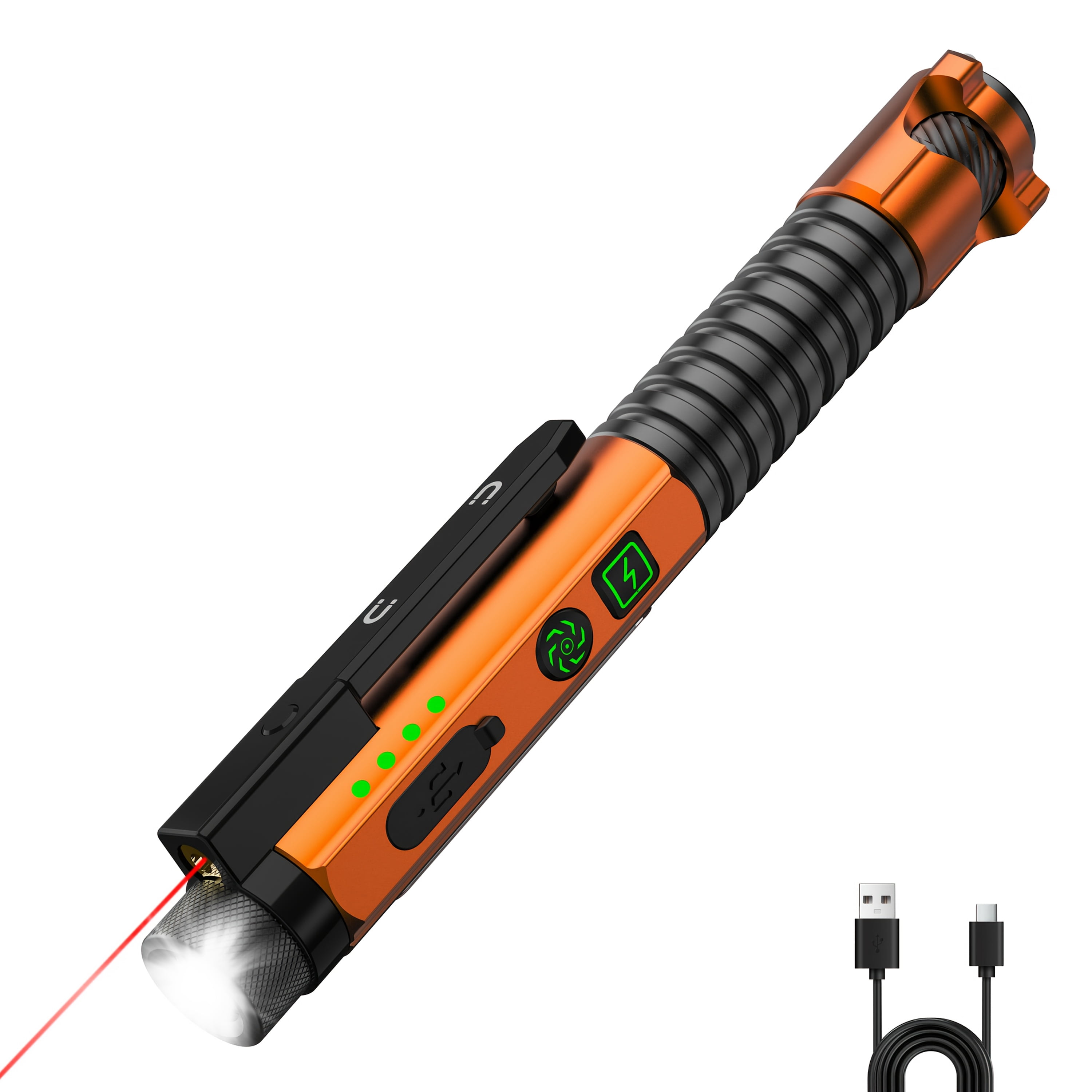 Red Laser Pointer Light EDC 600LM Rechargeable Flashlight with Infrared ...