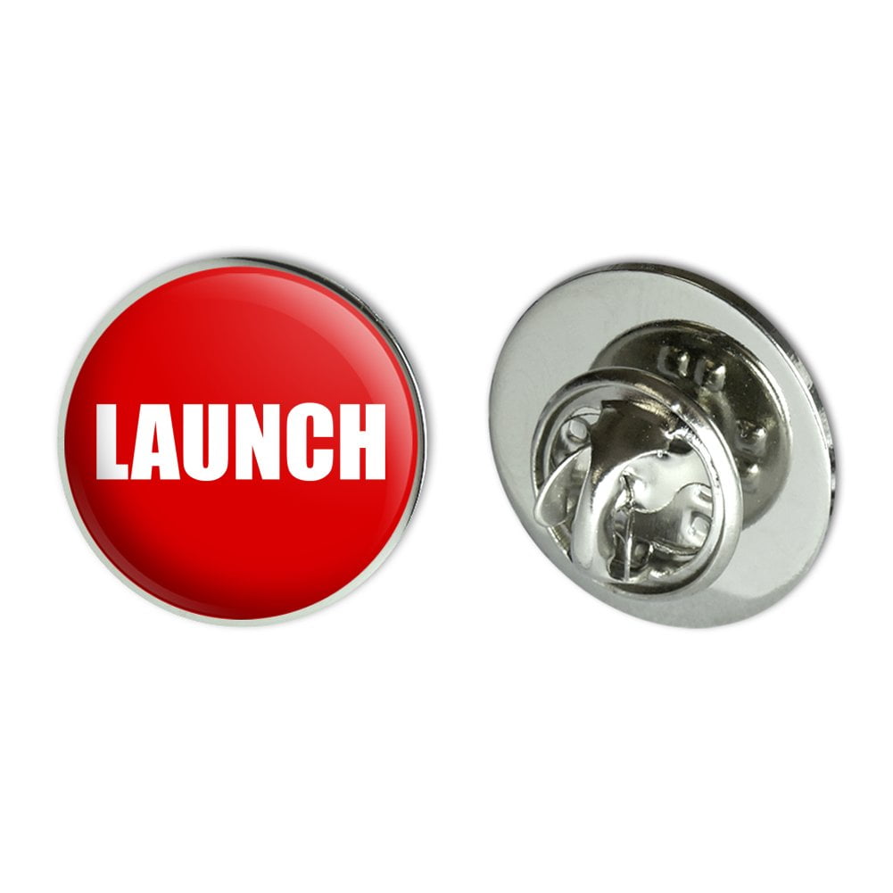 Red Launch Button Design Funny Metal 0.75" Lapel Hat Pin Tie Tack ...