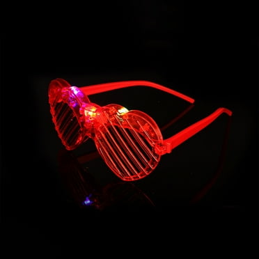 LED Light-Up Flashing Heart Shape Glasses Kid Heart Sunglasses , 12 ...