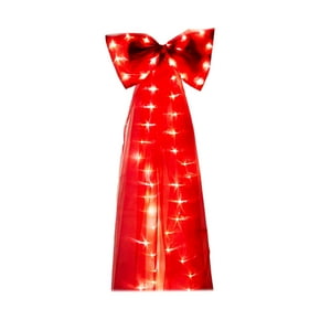 Lighted Red Bow
