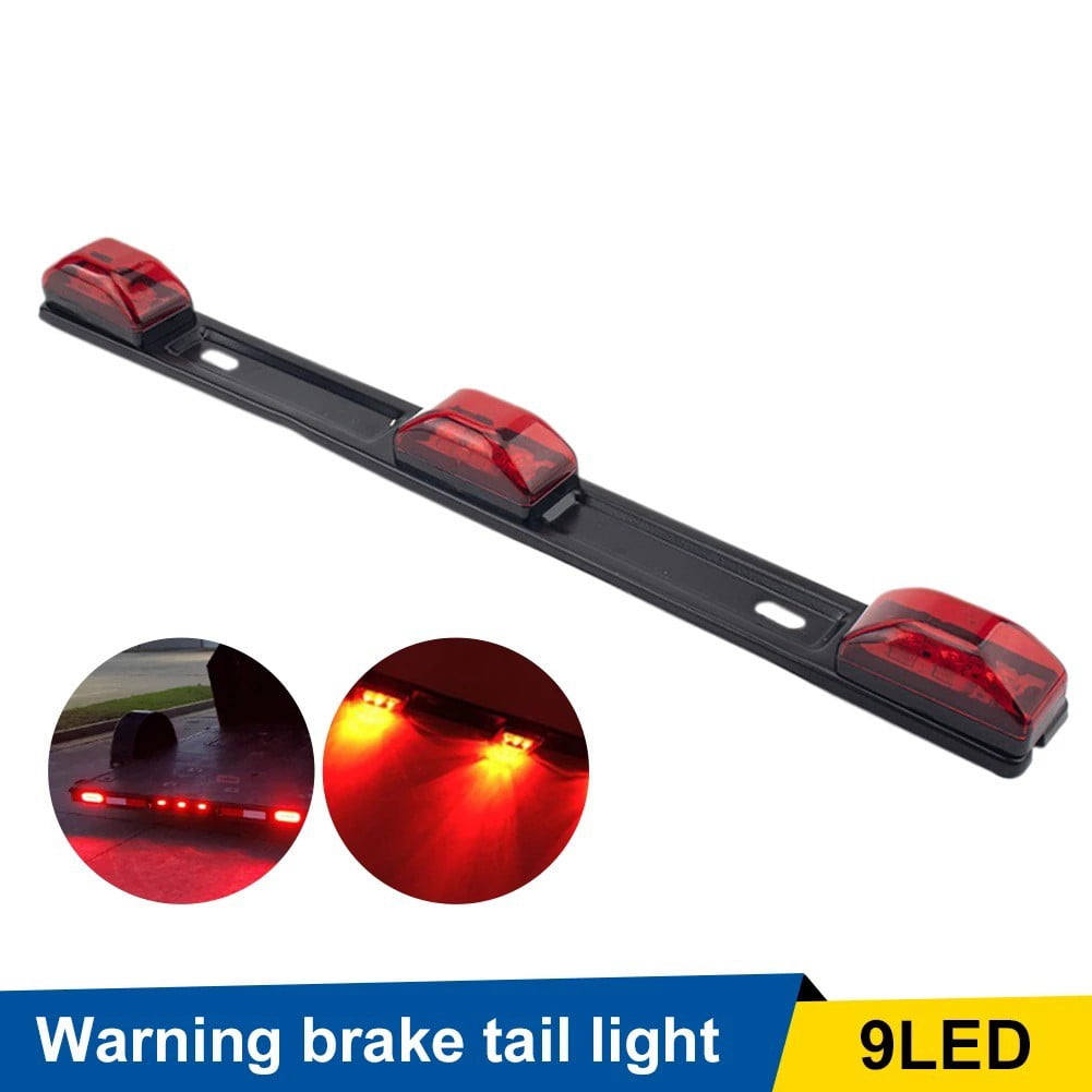 Red LED Stainless Rear Clearance ID Marker Light Bar Truck Trailer Tail ...