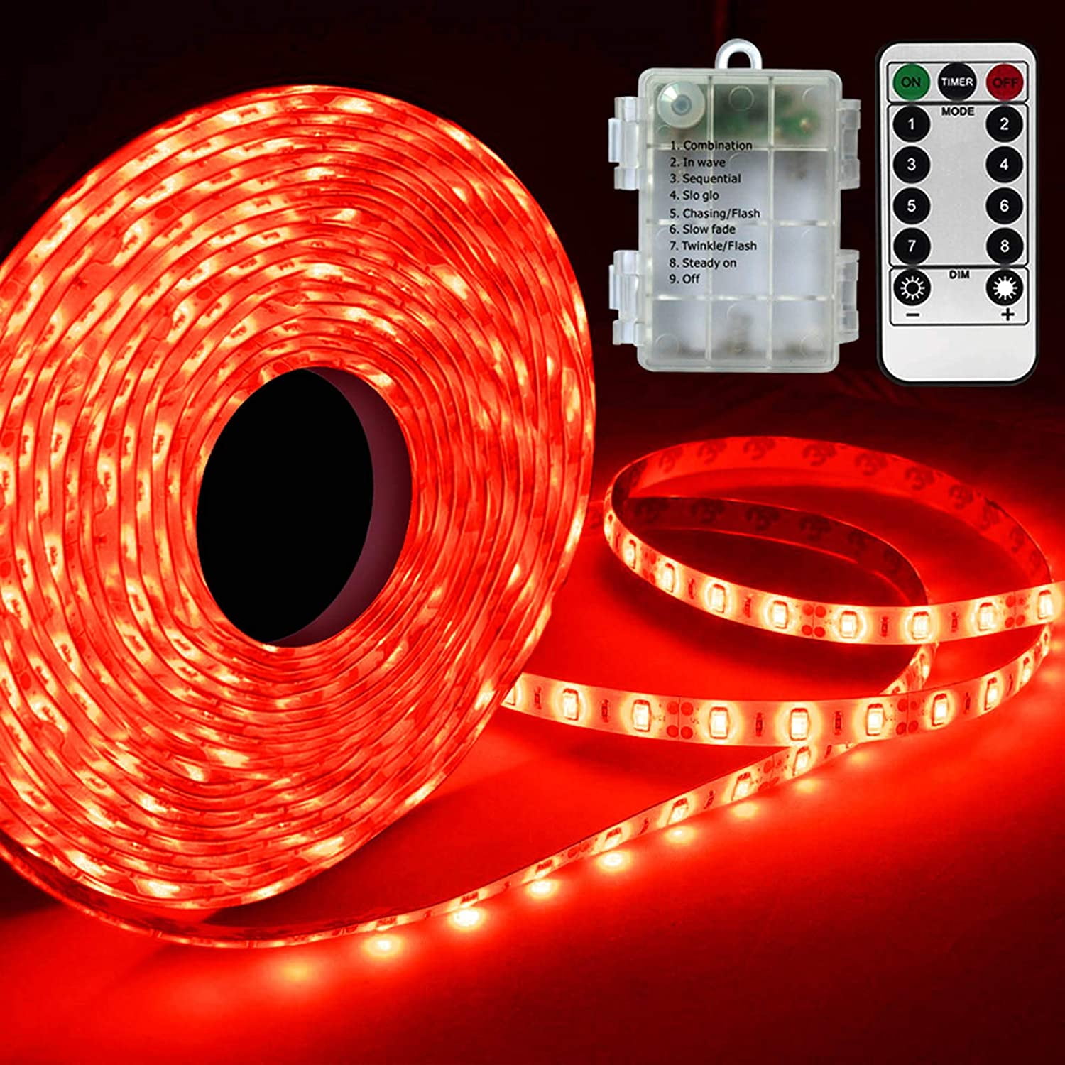 Red Led Strip Lights Battery Powered,Portable Led Light Strips With ...
