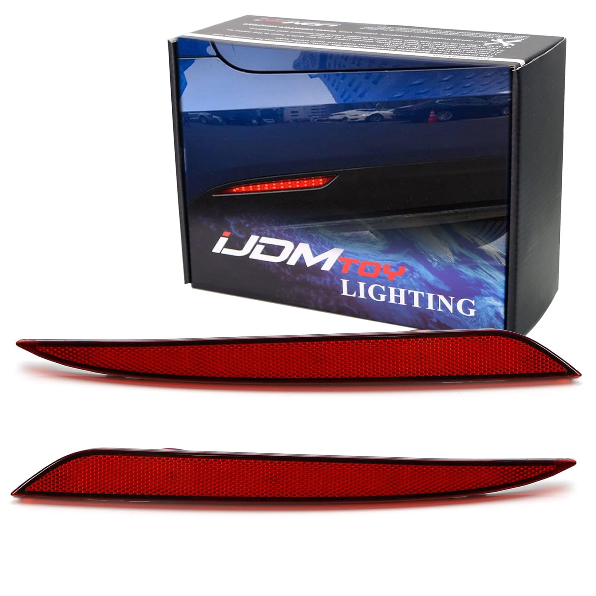 Red Lens 24-SMD LED Bumper Reflector Lights For 2012-up Tesla Model S ...