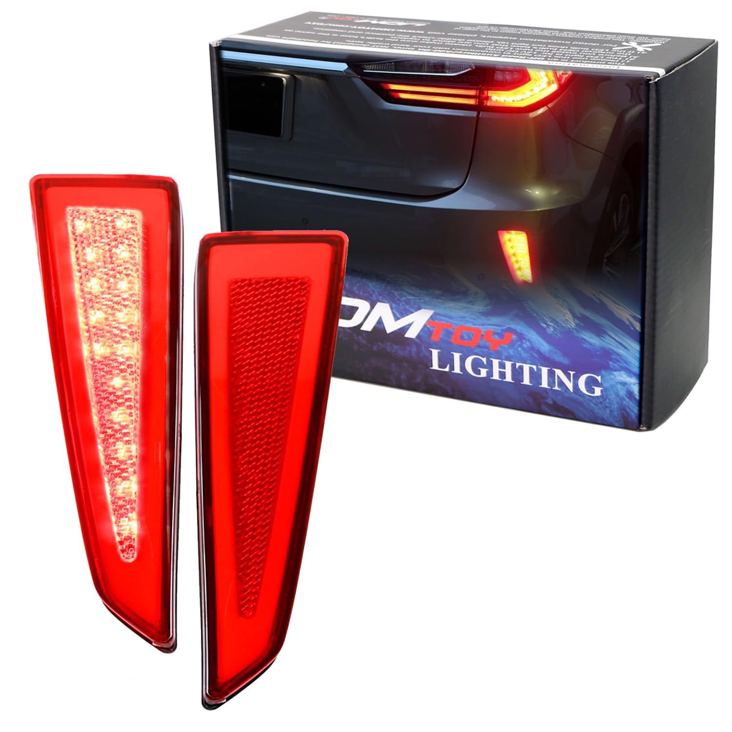 Red Lens Full LED Lower Bumper Reflector Lights For Lexus 2015-2021 ...