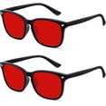 Red Lens Glasses Blue Light Glasses Men Women - 99.9% Blue Green ...
