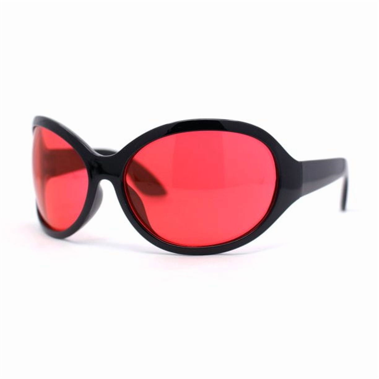 Red Lens Sunglasses Black Frame Outdoor Luxury Glasses - Walmart.com