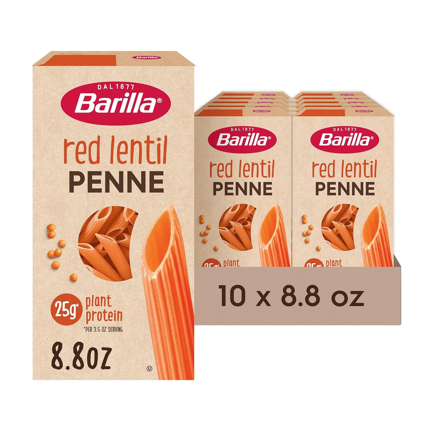 Red Lentil Penne Pasta, Good Source Of Plant-Based Protein, Excellent ...