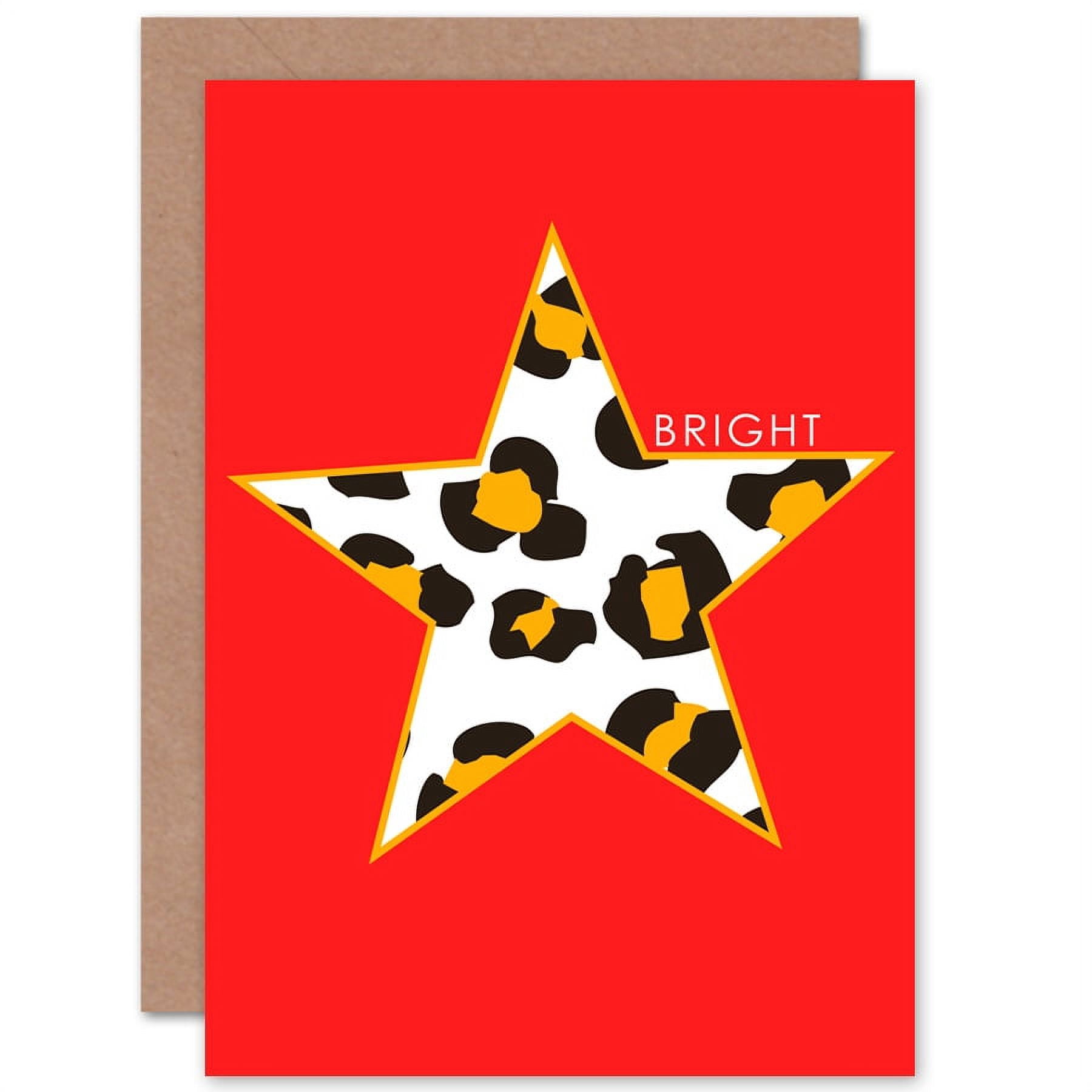 Red Leopard Bright Inspirational Motivational Greetings Card Plus ...
