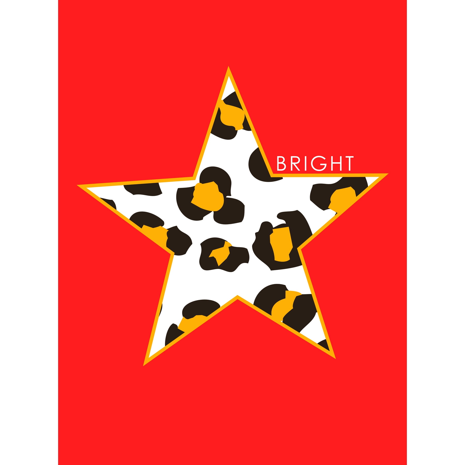 Red Leopard Bright Large Wall Art Print - Walmart.com