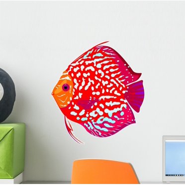 Colorful Tropical Discus Fish Wall Decal Sticker by Wallmonkeys Vinyl ...