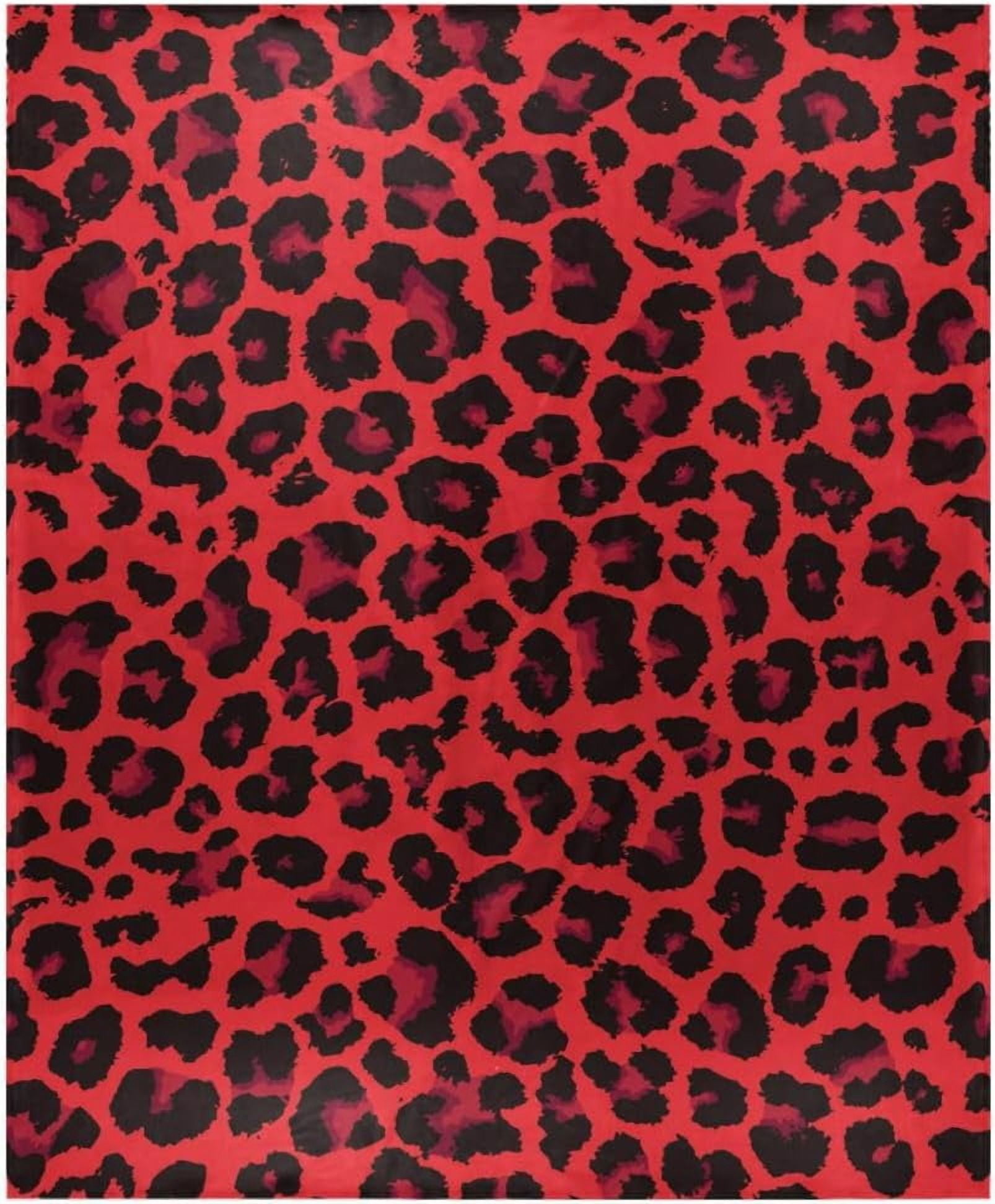 Red Leopard Print Cheetah Throw Blanket Crystal Velvet Bed Blanket Soft ...